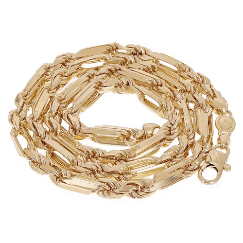 Italian 14k Yellow Gold Solid Milano Figaro Rope Chain Necklace 24" 6mm ...