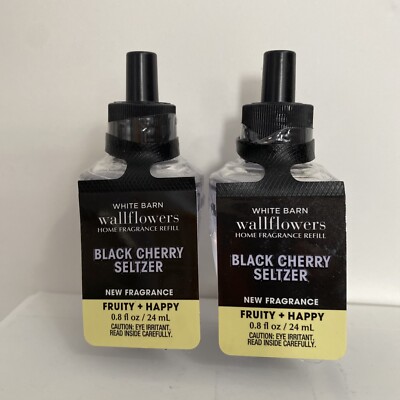 2 New BLACK CHERRY SELTZER BATH & BODY WORKS WALLFLOWERS REFILLS BULBS ...