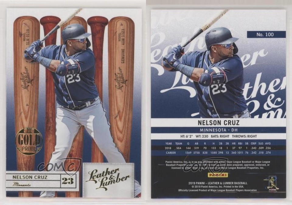 2019 Panini Leather & Lumber Bats Embossed Gold Proof Nelson Cruz #100 ...