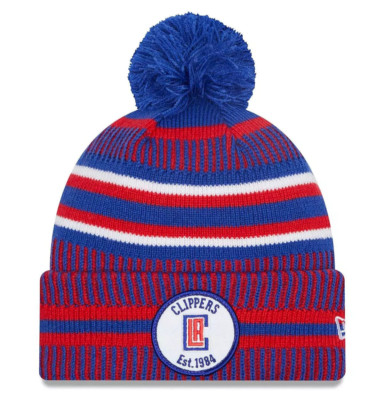 New Era Los Angeles Clippers Est Circle Patch Cuffed Pom Knit Fleece ...