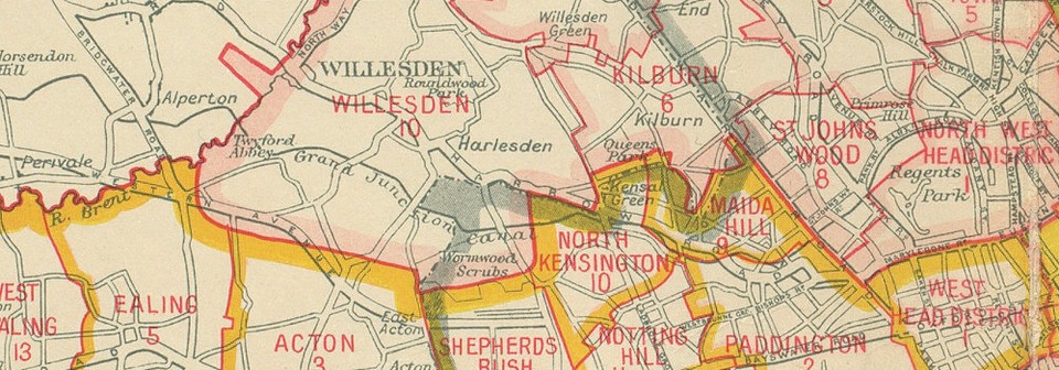 LONDON POSTAL DISTRICTS. Post code areas. NW N W SW SE E. BACON 1934 ...