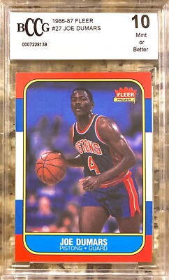 1986 JOE DUMARS ROOKIE HOF RC FLEER #27 BCCG 10 MINT OR BETTER!! | eBay
