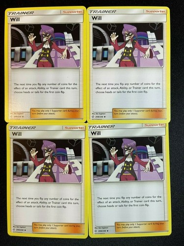 4x Will - 208/236 - Uncommon Cosmic Eclipse NM Pokemon Card | eBay