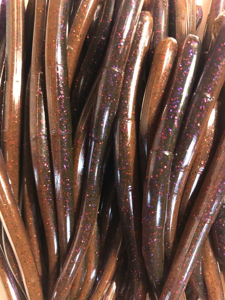 Robo Worm Style Drop Shot Finesse Straight Tail Worm Bass Fishing Lure ...