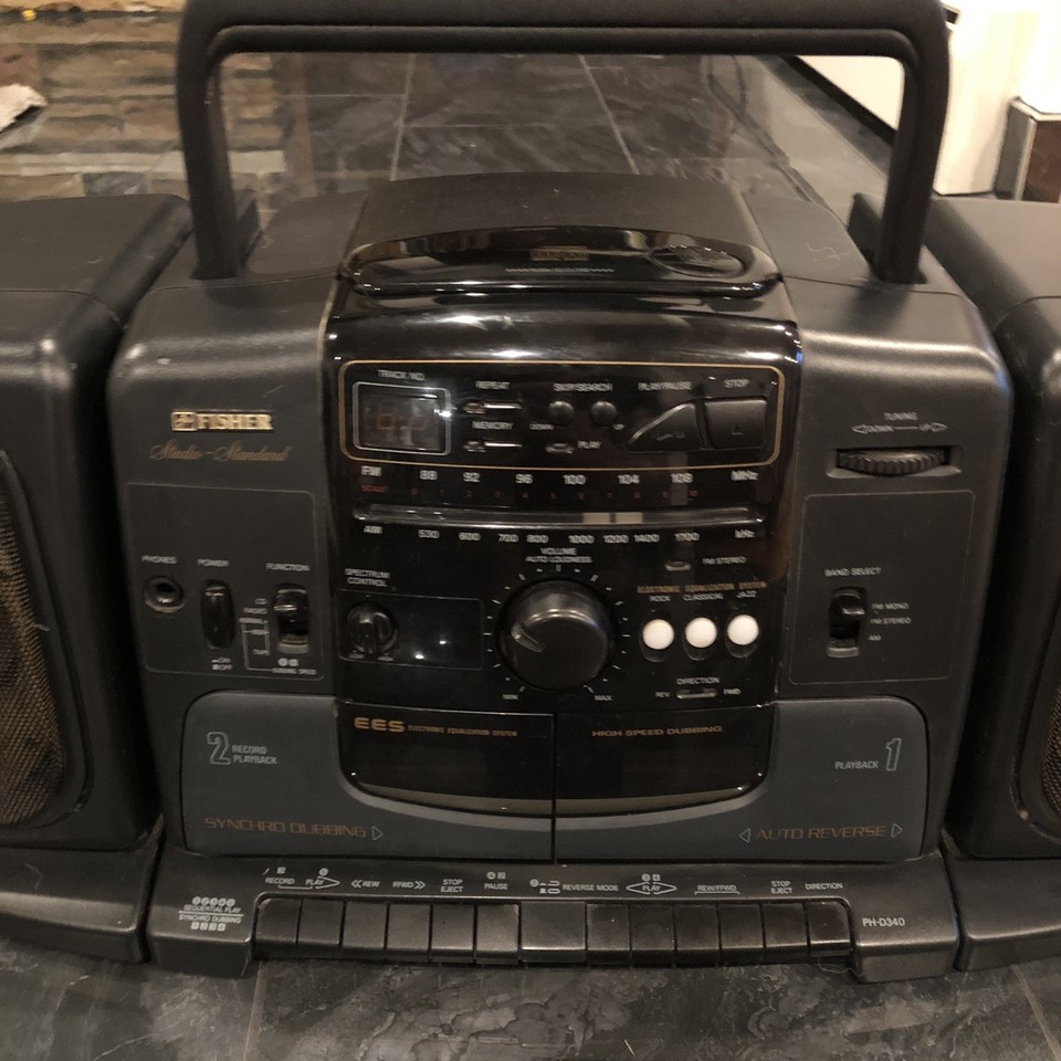 Vintage Fisher PH-D340 Studio Standard BoomBox Radio CD Tape Player ...