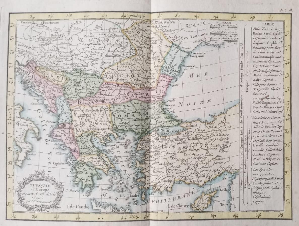 1790s - LATTRE - Nice map GREECE BALKANS TURKEY in EUROPE ANATOLIA | eBay