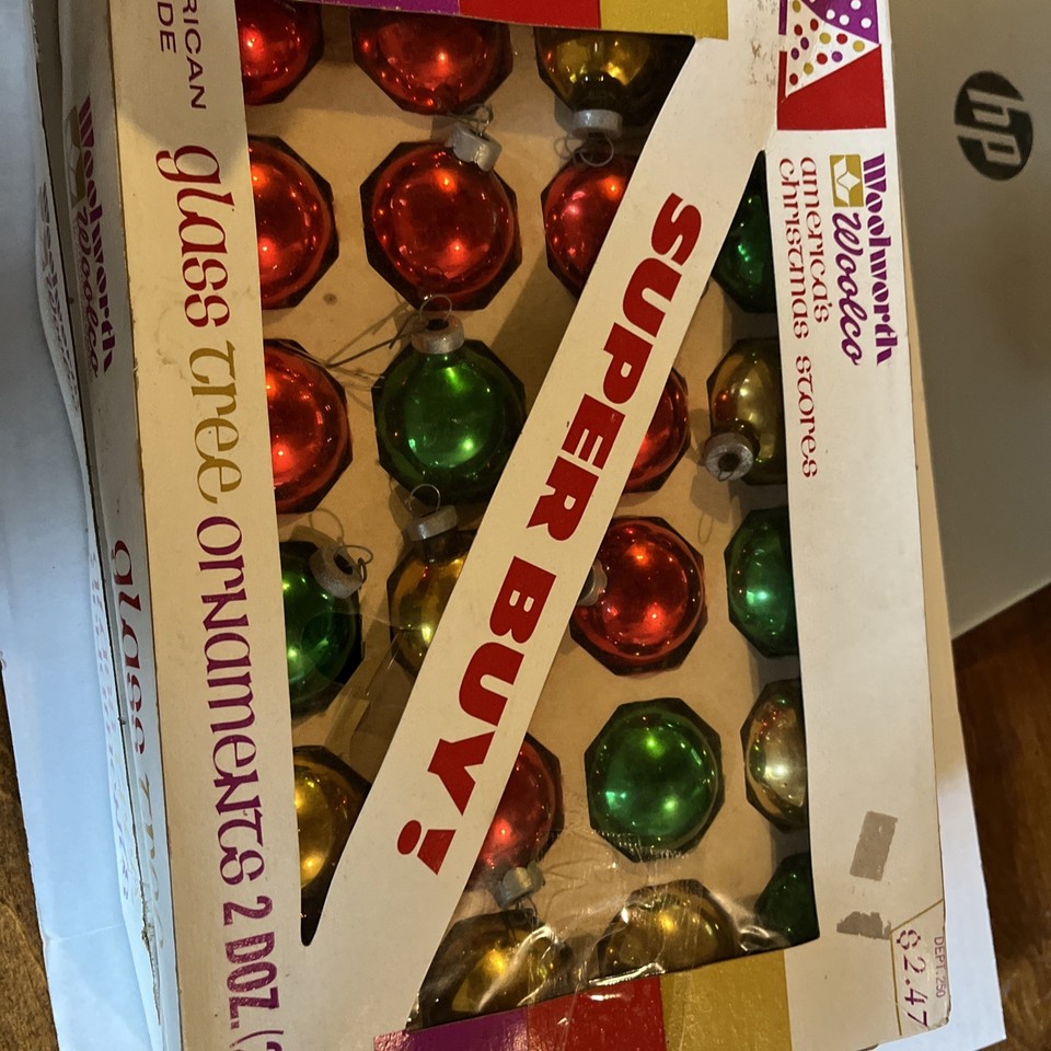 Vintage Christmas Glass Ornaments Coby Woolco Three Boxes | eBay