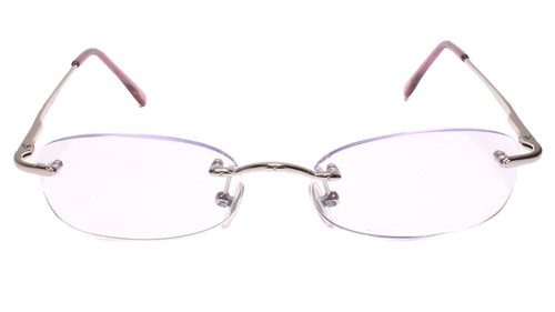 Purple Tinted Lens Rectangle Rimless 1.25 Reading Sun Glasses ...
