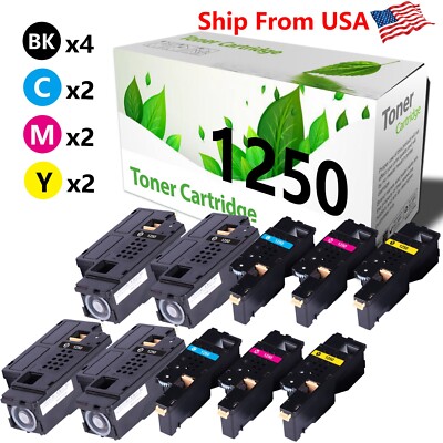 (10-Pack,4B2C2M2Y) Compatible Dell 1250 Toner Cartridge for 1250C ...