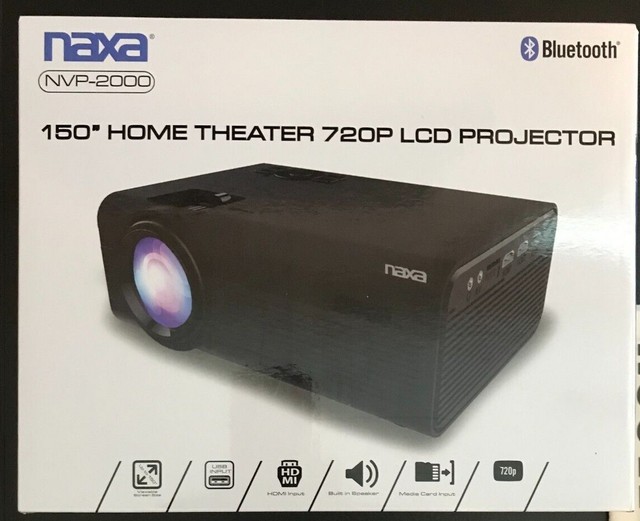 Naxa 150 Inch Home Theater 720p LCD Projector With Bluetooth 1280 X 720 ...