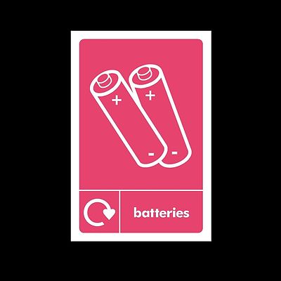 Batteries Waste Recycling - Plastic Sign or Sticker - All Sizes ...
