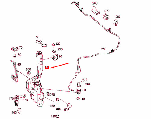 NEW MERCEDES-BENZ C W204 WINDSHIELD WASHER RESERVOIR A2048690520 OEM NO ...