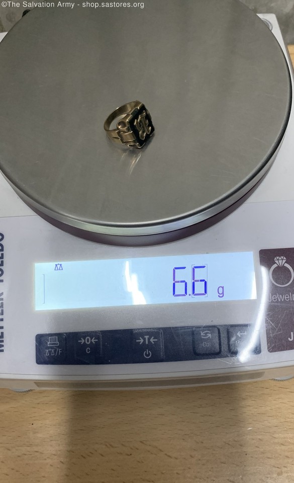 Vintage 10k Yellow Gold Black Onyx Initial Signet Ring Size 7.75 - 6.6g ...