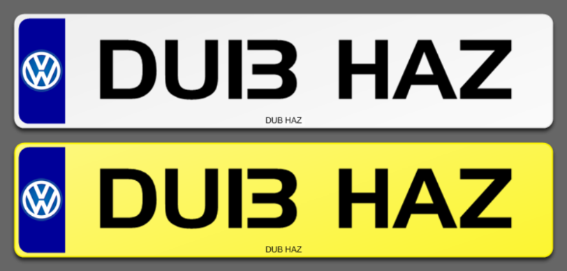 DU13 HAZ Cherished Reg Number Plate DUB BUS VW TRANSPORTER GOLF R POLO ...