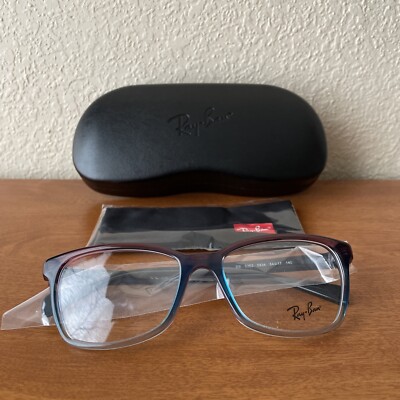 Ray-Ban Rx5362 Square Eyewear Frames 54-17 Red/Blue Demo Lenes | eBay