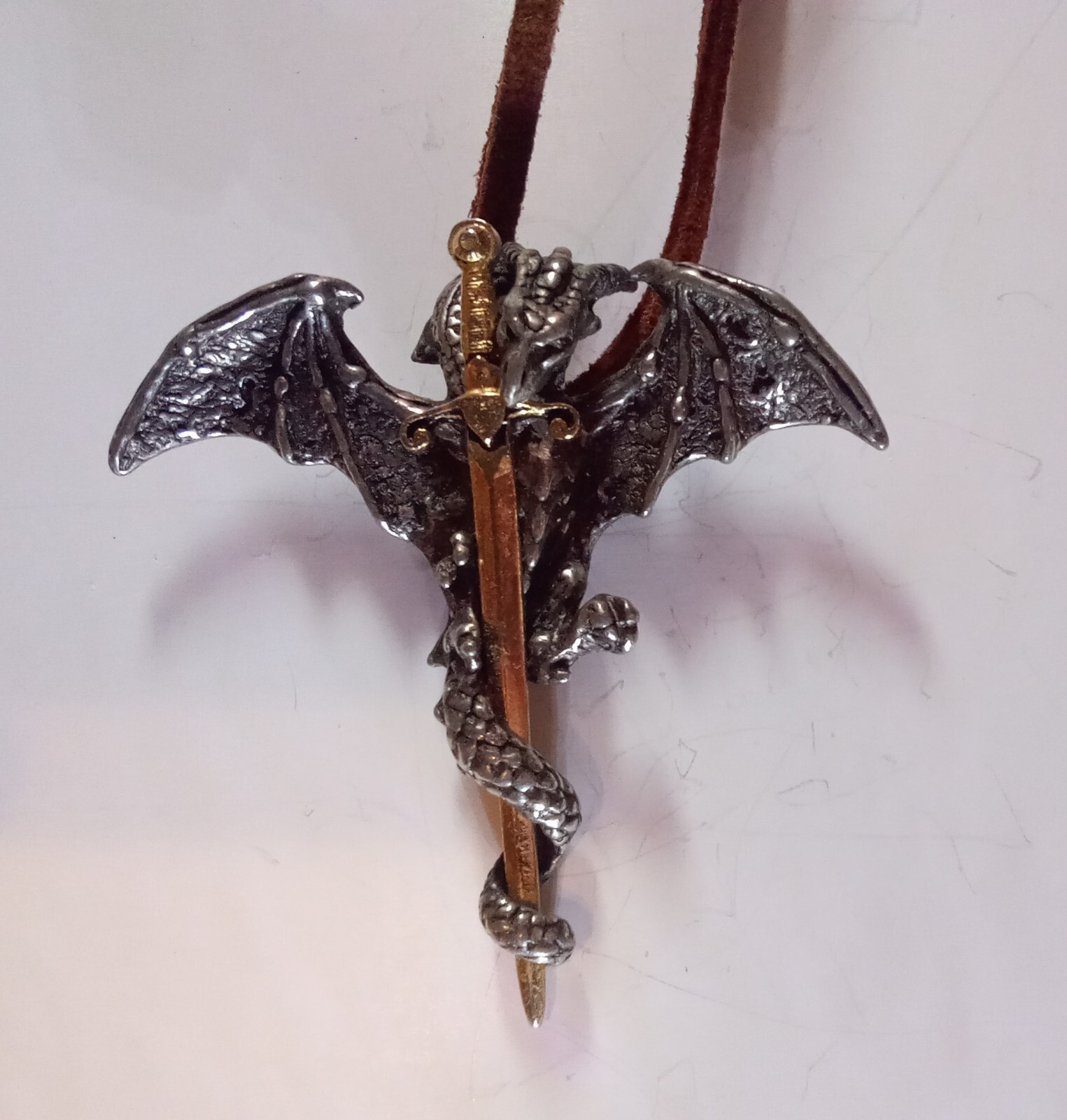 Alchemy of England pewter dragon with sword pendant 2… - Gem