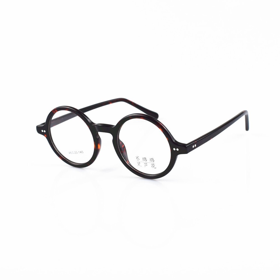 Vintage Small Round Glasses HANDMADE Glasses Tortoise Eyeglasses Frames ...