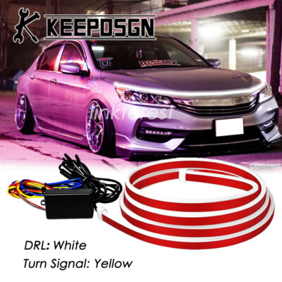 71'' Car LED Hood Light Strip Bar DRL Turn Signal Start Scan for Honda ...