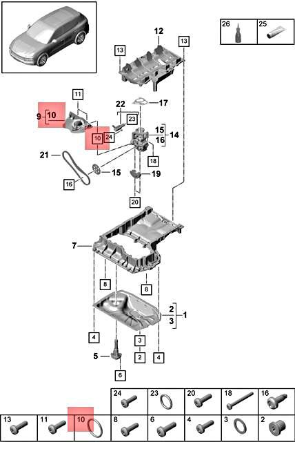 Genuine PORSCHE Cayenne Macan Panamera Porsche 95B 971 9YA O-Ring ...
