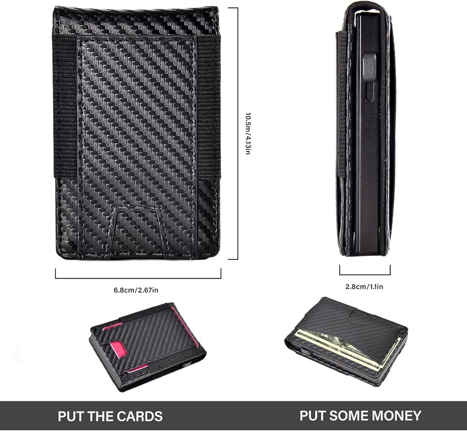 Ridge Wallets for Men,Slim Minimalist Leather Wallets,Front Pocket with ...