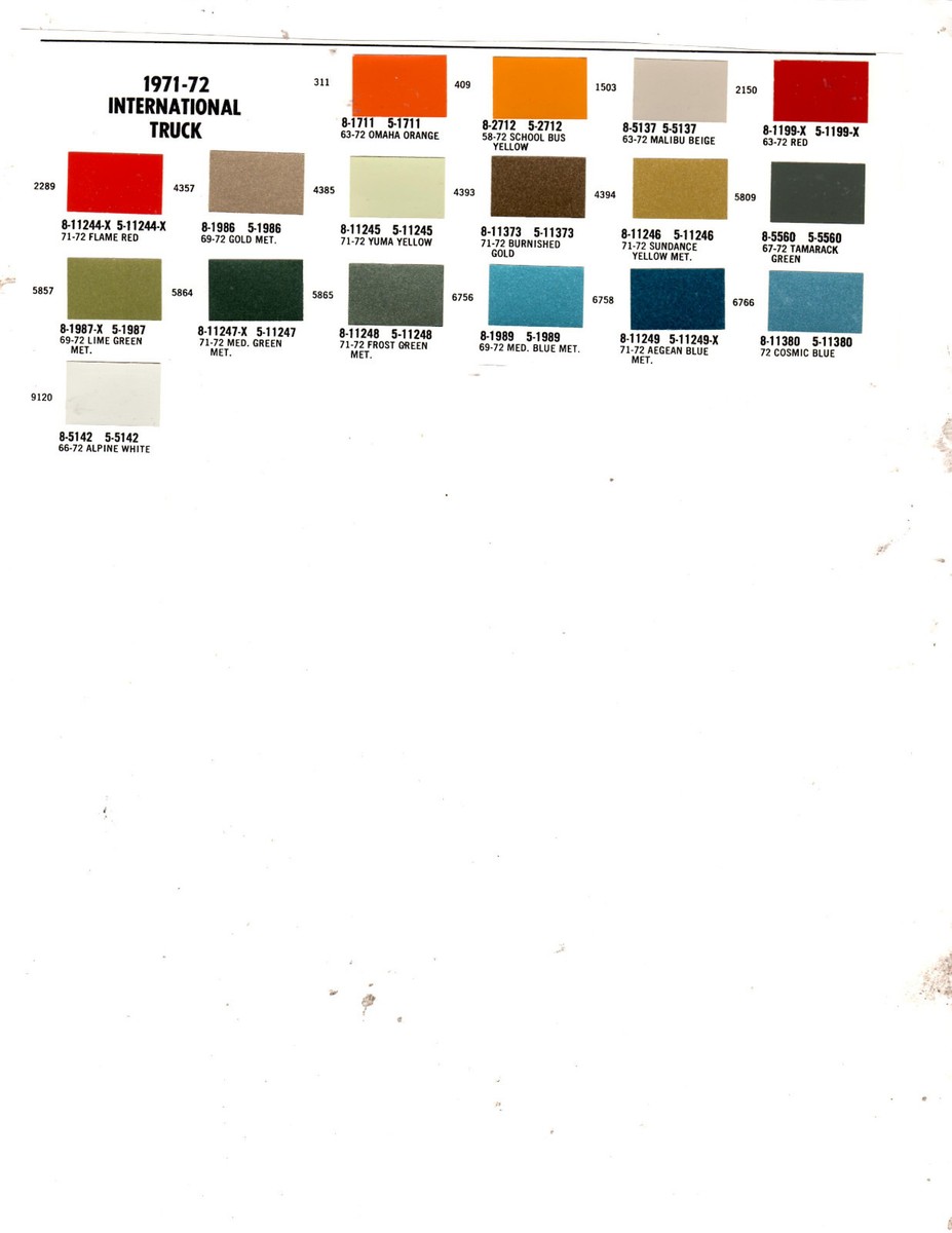 International Trucks Paint Code Chart 1930 Ad International Harvester