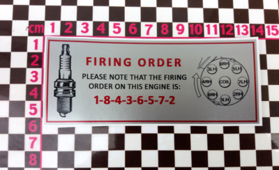 Rover V8 Firing Order Sticker - SD1 P6 Ranger Rover Cobra MGBV8 TR8 ...