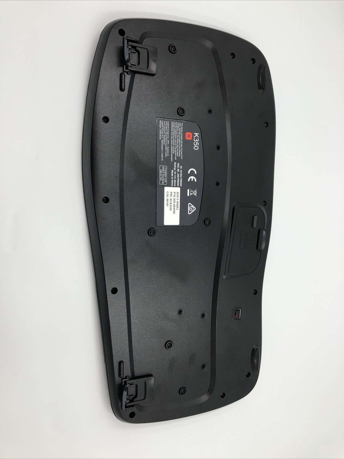 Logitech K350 Wave Wireless Keyboard M/n Y-r0053 Includes USB Unifying ...