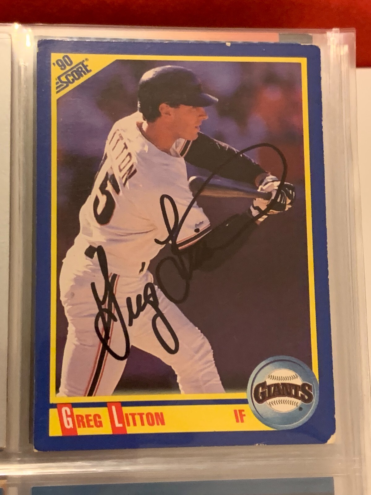 GREG LITTON AUTOGRAPHED SIGNED 1990 SCORE CARD SAN FRANCISCO GIANTS COA ...