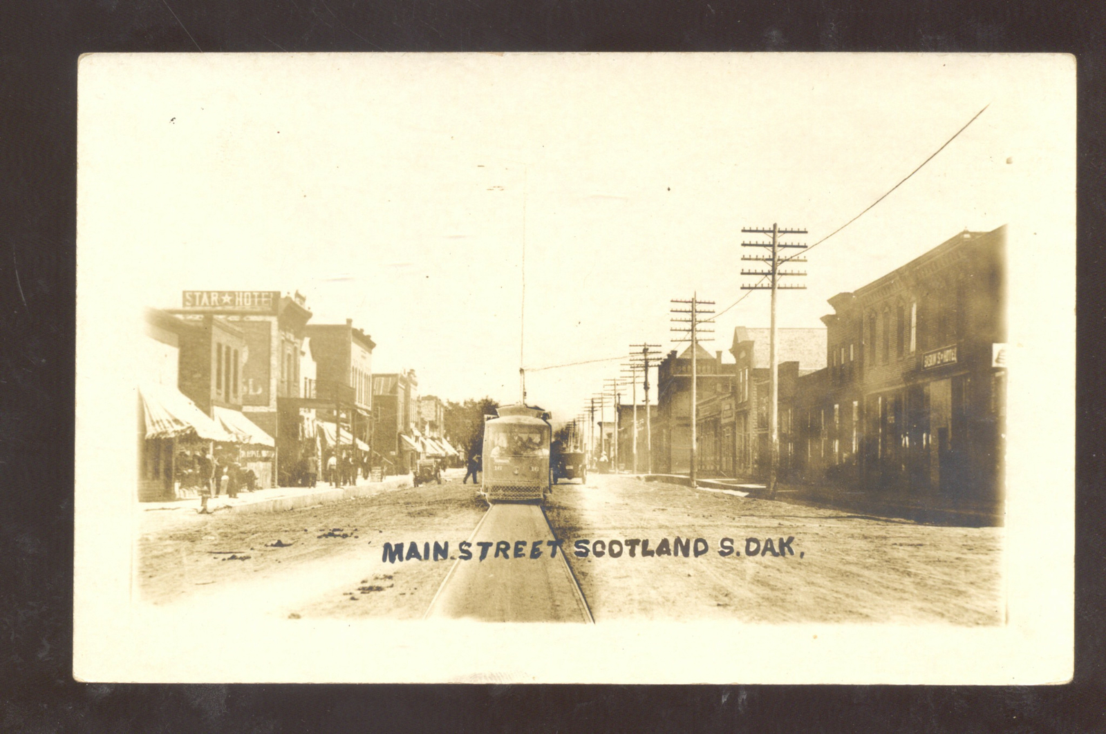 RPPC SCOTLAND SOUTH DAKOTA DOWNTOWN MAIN STREET SCENE REAL PHOTO ...