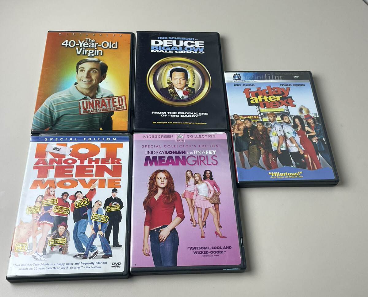 lot of 5 classic comedy dvd movies mean girls 40 year old virgin friday ...