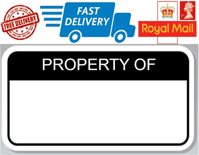100 x Property Of Labels Stickers Blank Ready to Write | eBay