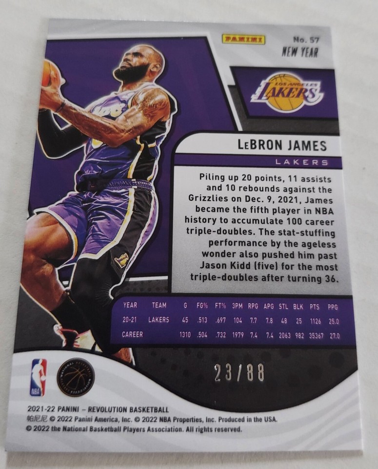 2021-22 Revolution Chinese New Year Emerald Lebron James ser#23/88 | eBay