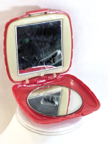 Vintage 1980s Image Red Light Up Makeup Mirror Compact Paris Presents ...