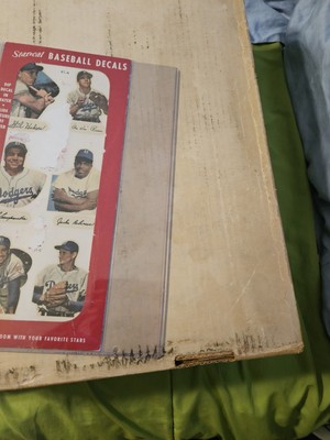 1952 BROOKLYN DODGERS STAR CAL DECALS UNCUT SHEET WITH JACKIE ROBINSON ...