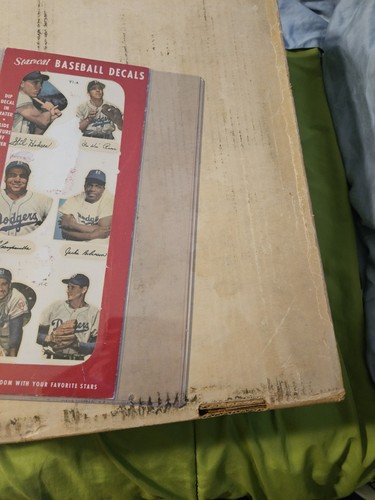 1952 BROOKLYN DODGERS STAR CAL DECALS UNCUT SHEET WITH JACKIE ROBINSON ...