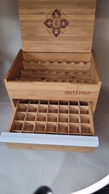 doTERRA Essential Oils 3 Tier Wooden Bamboo Storage Box Case 2 Drawer ...