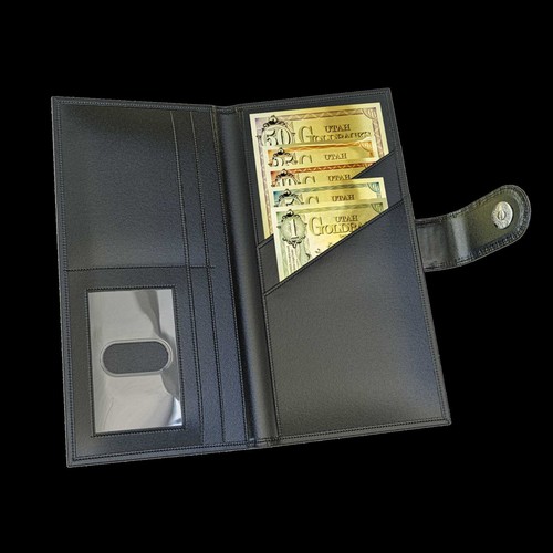 Black Leather Goldback Wallet Snap Carry 0.5,1,2,5,10,50,100 Goldbacks ...