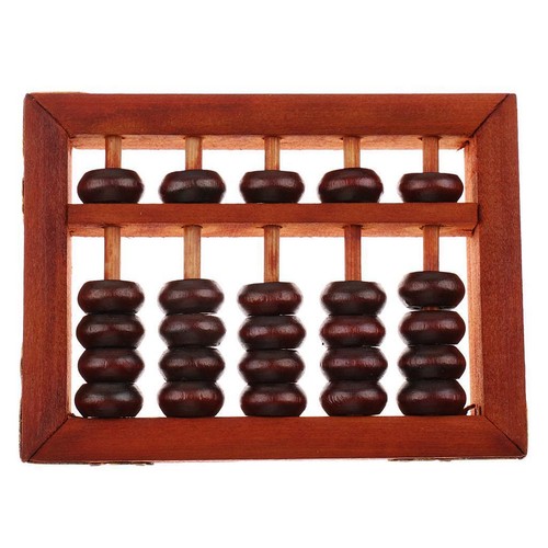 5 Rows Vintage Chinese Wooden Bead Arithmetic Abacus with Box Classic ...
