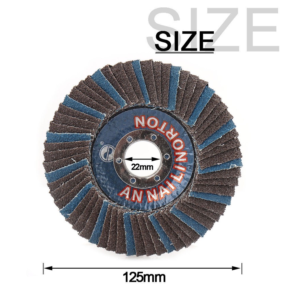 5" 125mm Curved Zirconium Flap Disc Sanding Grinding Wheels Angle ...