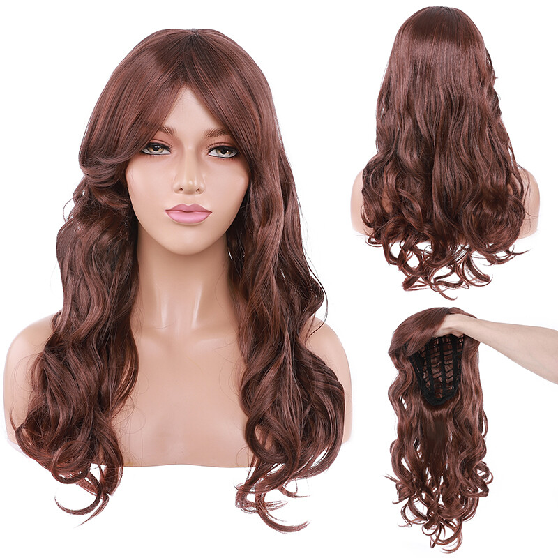 Long Blonde Hair Wigs with Bangs for Women Synthetic Natural Straight ...