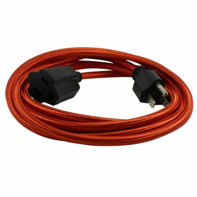 15 Foot RED Rayon Covered Extension Cord Molded Plug SVT 18/2 - UL ...