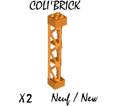 Lego 95347 - 2x Poteau Pilier / Support 2x2x10 Type 4 - Orange - Neuf ...