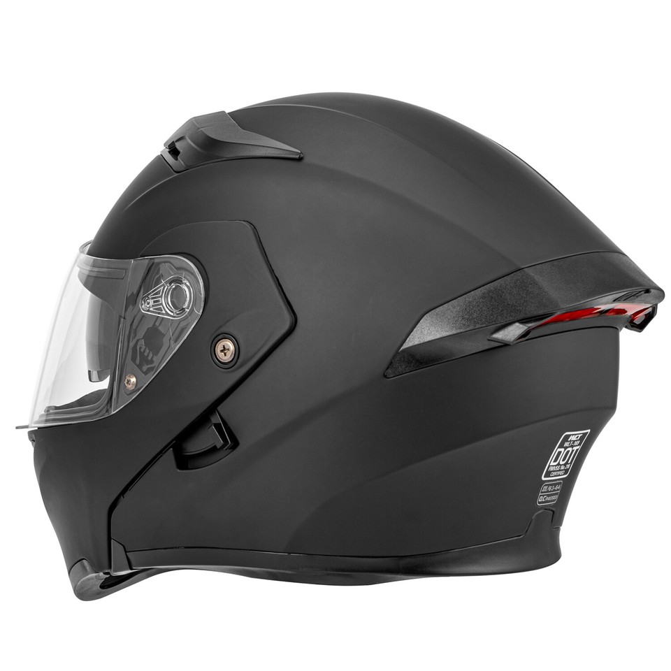 New LED Light Helmet Flip Up Full Face Dual Visor Racing DOT Motorcycle ...