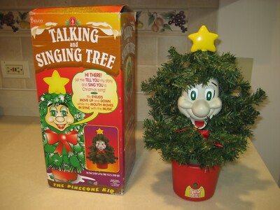 Telco Creations Talking and Singing Christmas Tree The Pine Cone Kid ...