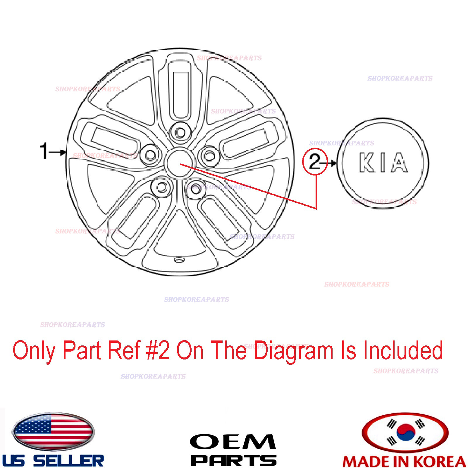 2011-2015 Kia Optima Front Wheel Hub Center Cap Silver w/ Kia Logo ...