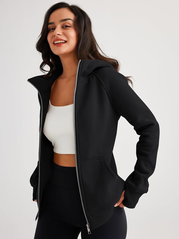 Trendy Queen Womens Zip Up Hoodies Fleece Jackets Sweatshirts Medium ...