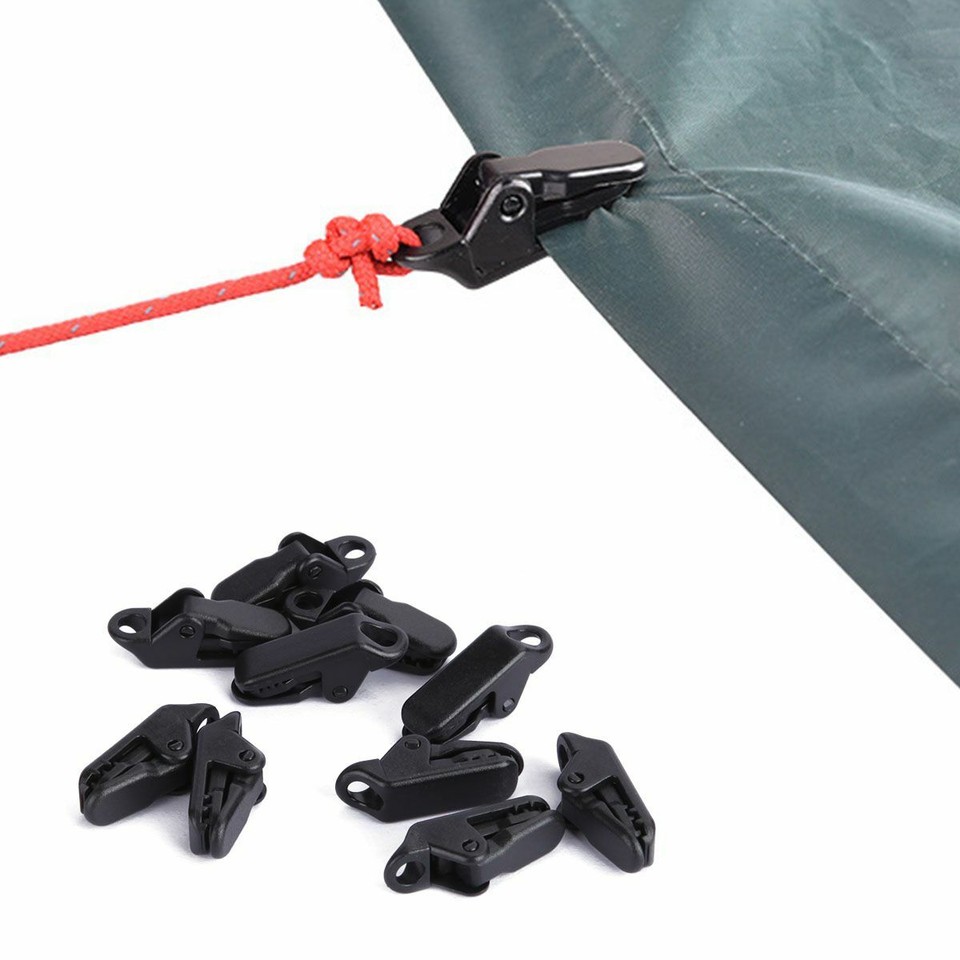 10/20PC Awning Clamp Set Tarp Clips Snap Hangers Survival Emergency ...