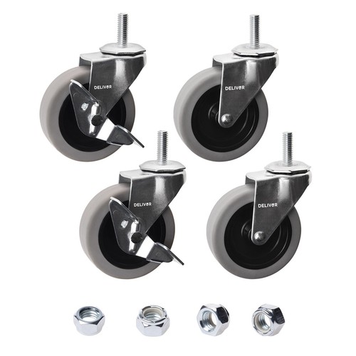 DELIVeR 3 Inch, Locking Swivel Caster Wheels, Set of 4,Heavy Duty with ...