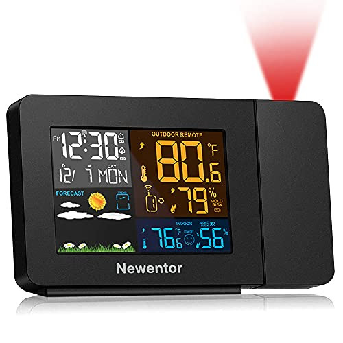Atomic Projection Alarm Clock with Weather Station for Bedroom ...