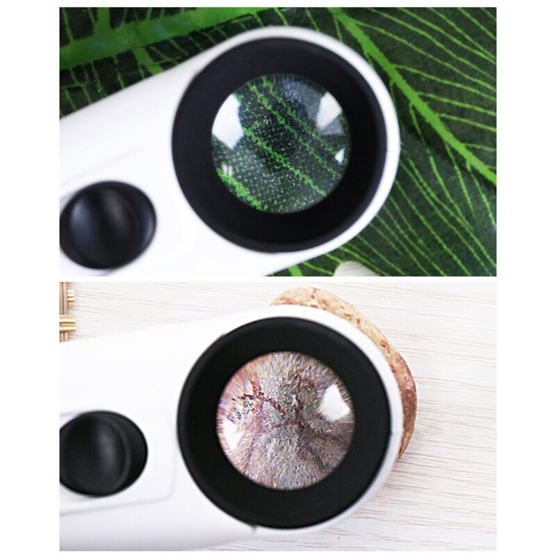 Handheld Magnifying Glass 40X Magnifier with 2 LED Light for Reading ...